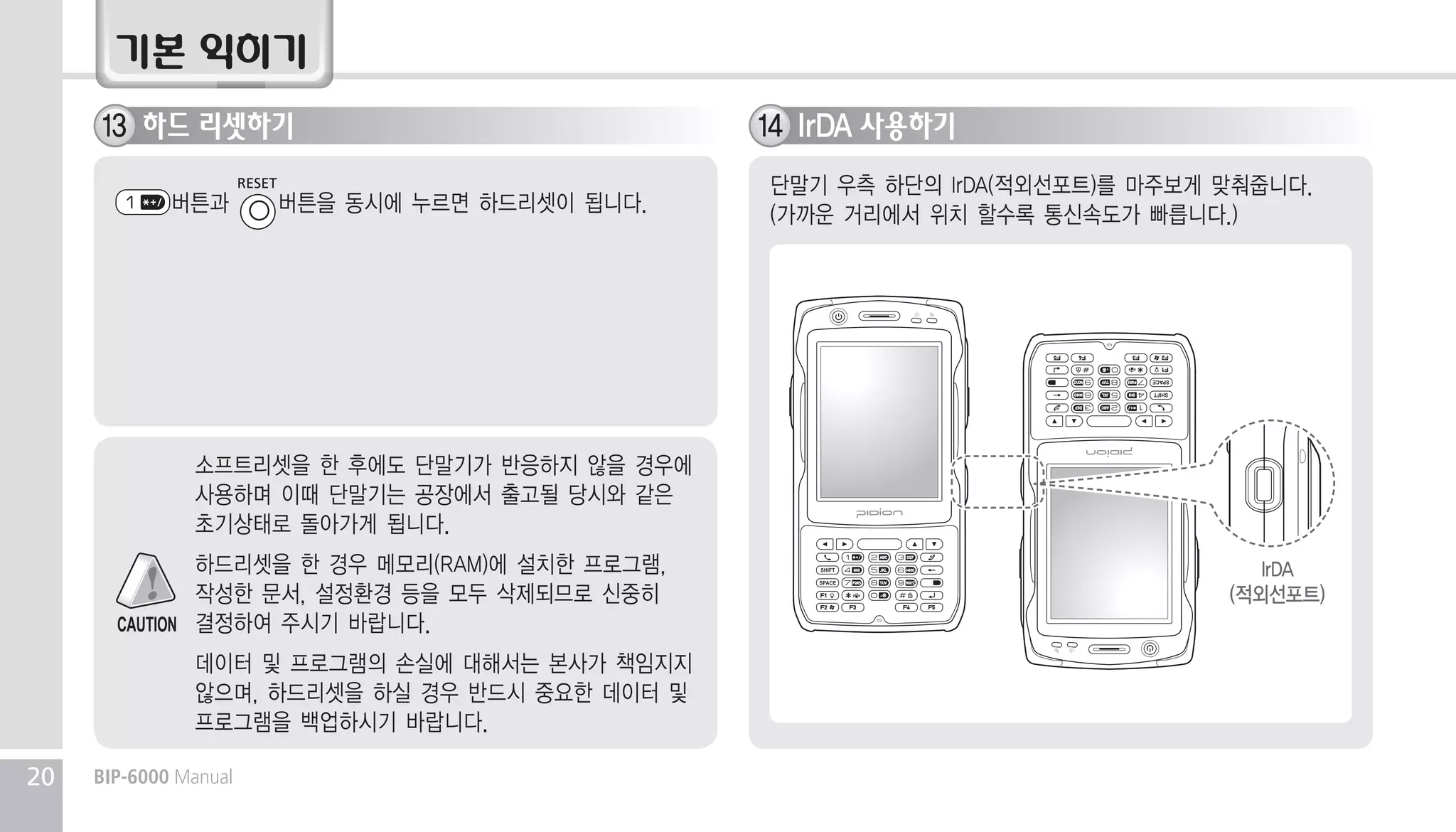 블루버드PDA Bluebird BIP-6000Max 2D RFID 산업용PDA 바코드PDA 매뉴얼 | PDF