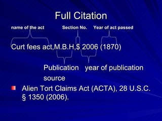 Legal citation-Blue book presentation | PPT