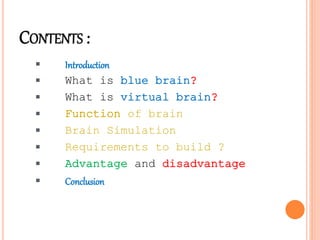 Blue brain | PPTX | Artificial Intelligence | Technology & Computing