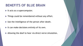 Blue Brain | PPSX | Artificial Intelligence | Technology & Computing