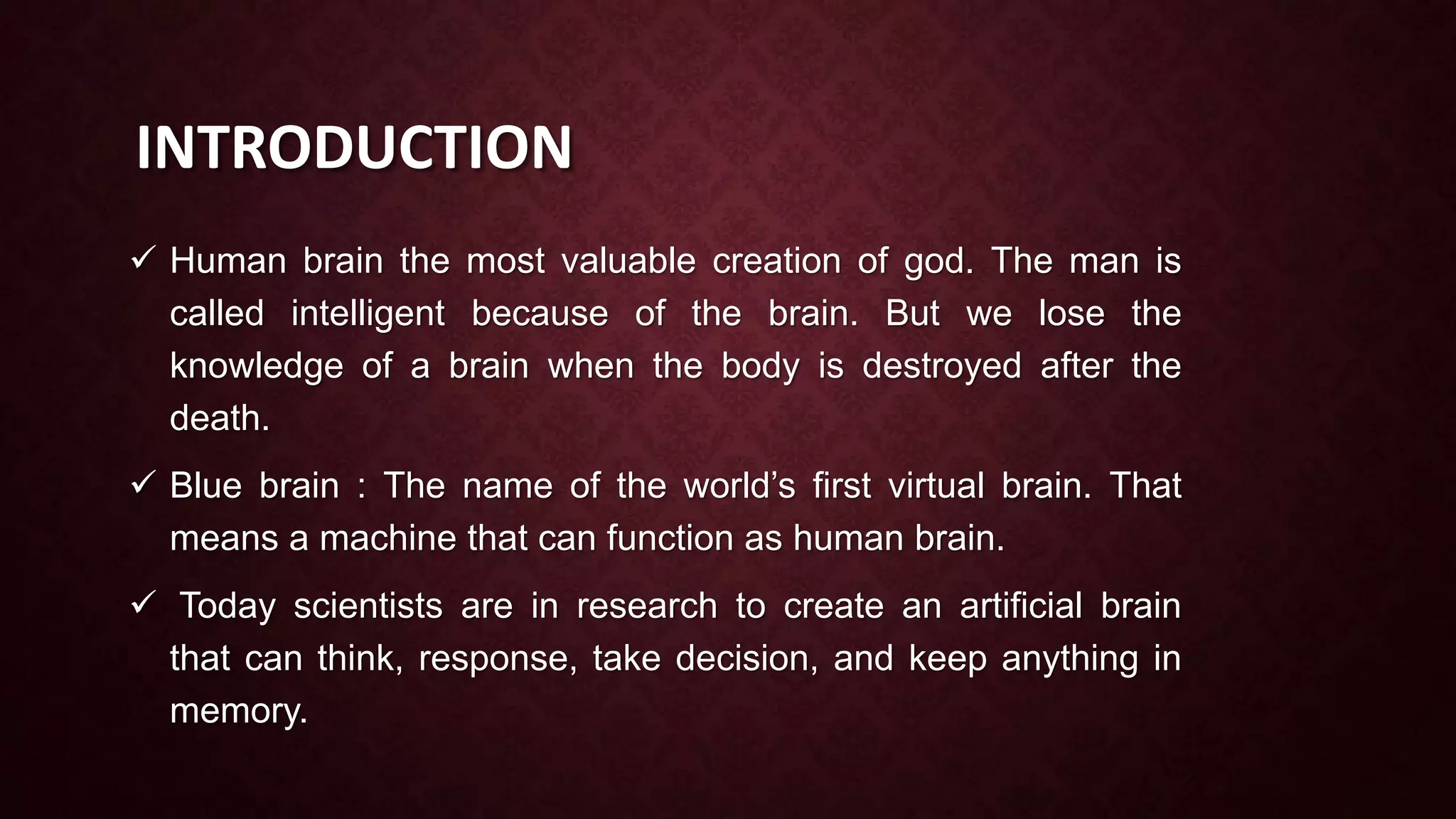 Blue brain technology powerpoint presentations for seminars | PPTX