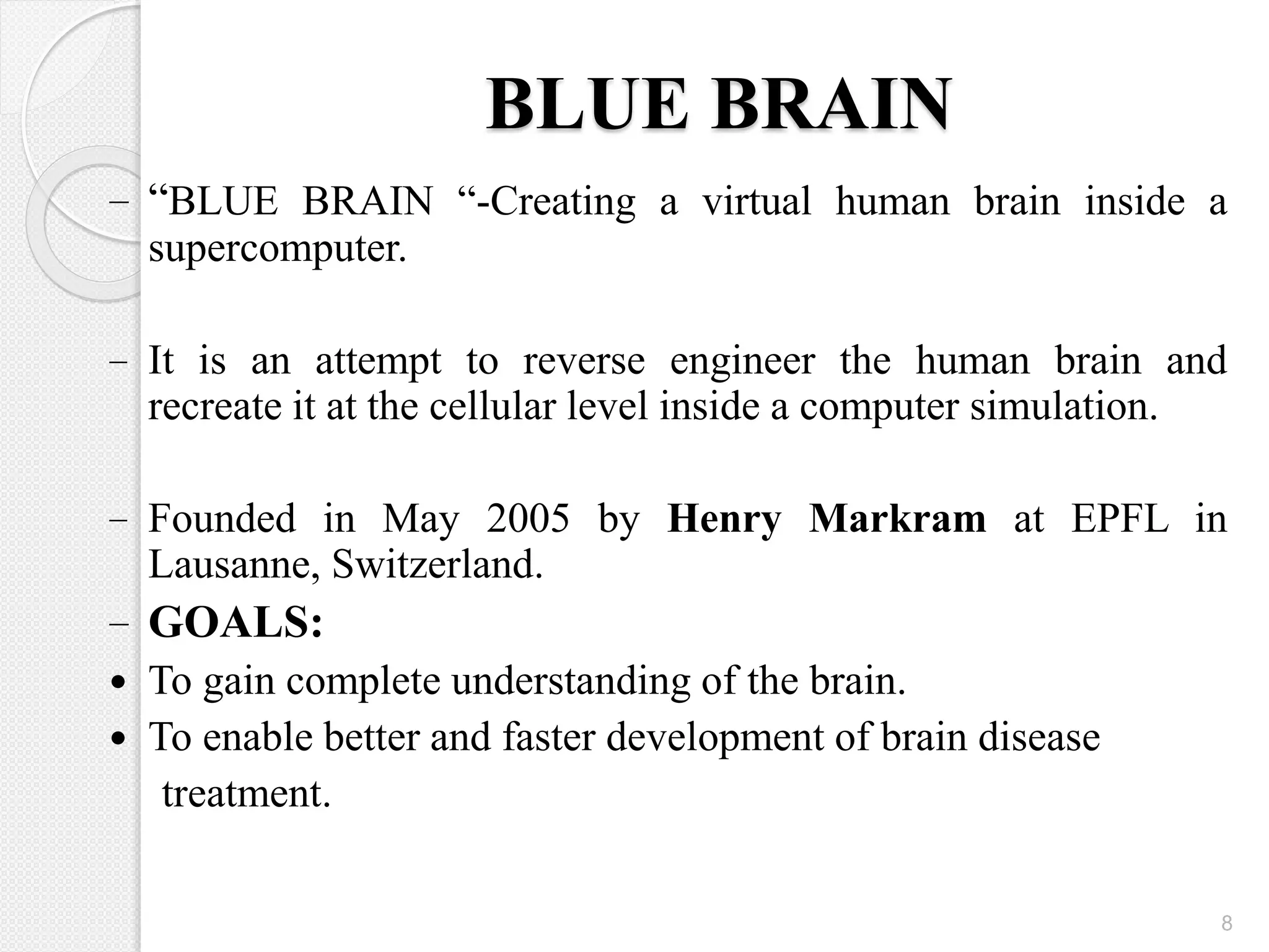 Blue Brain Technology, Artificial Intelligence | PPTX