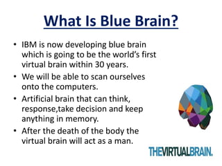 Blue brain presentation | PDF