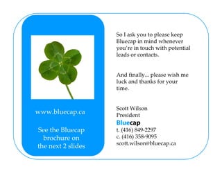 Bluecap launch presentation | PDF