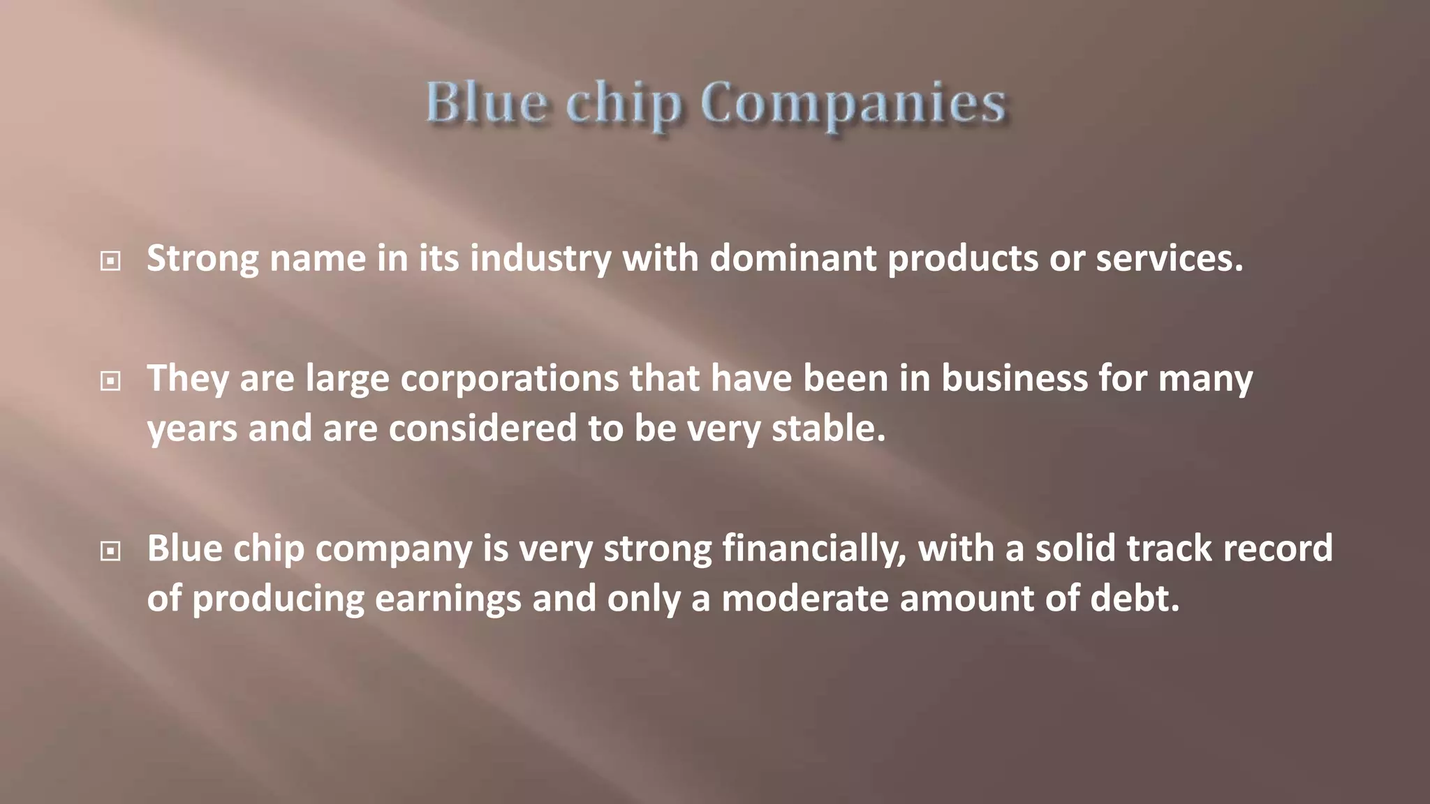 What are Blue chip Companies | PPTX