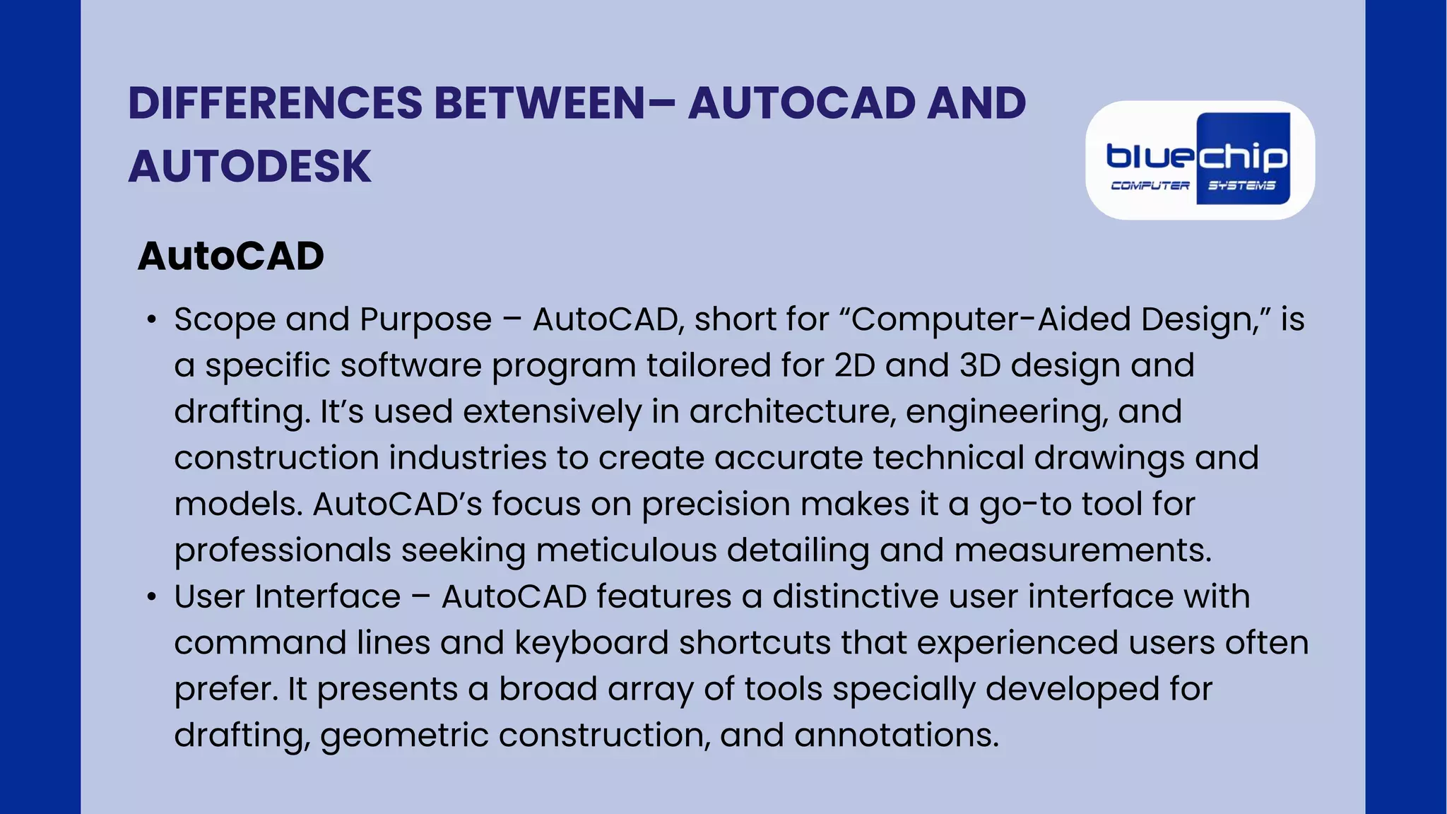 The differences and similarities between autocad and autodesk | PPTX