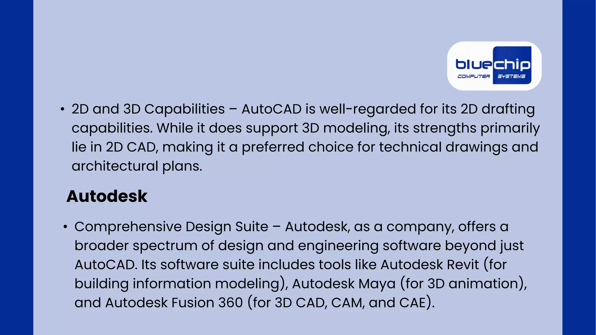 The differences and similarities between autocad and autodesk | PPTX