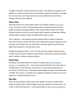 Blue chips | DOCX | Stocks and Bonds | Personal Investing