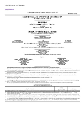 Blue city holdings limited form f-1 | PDF