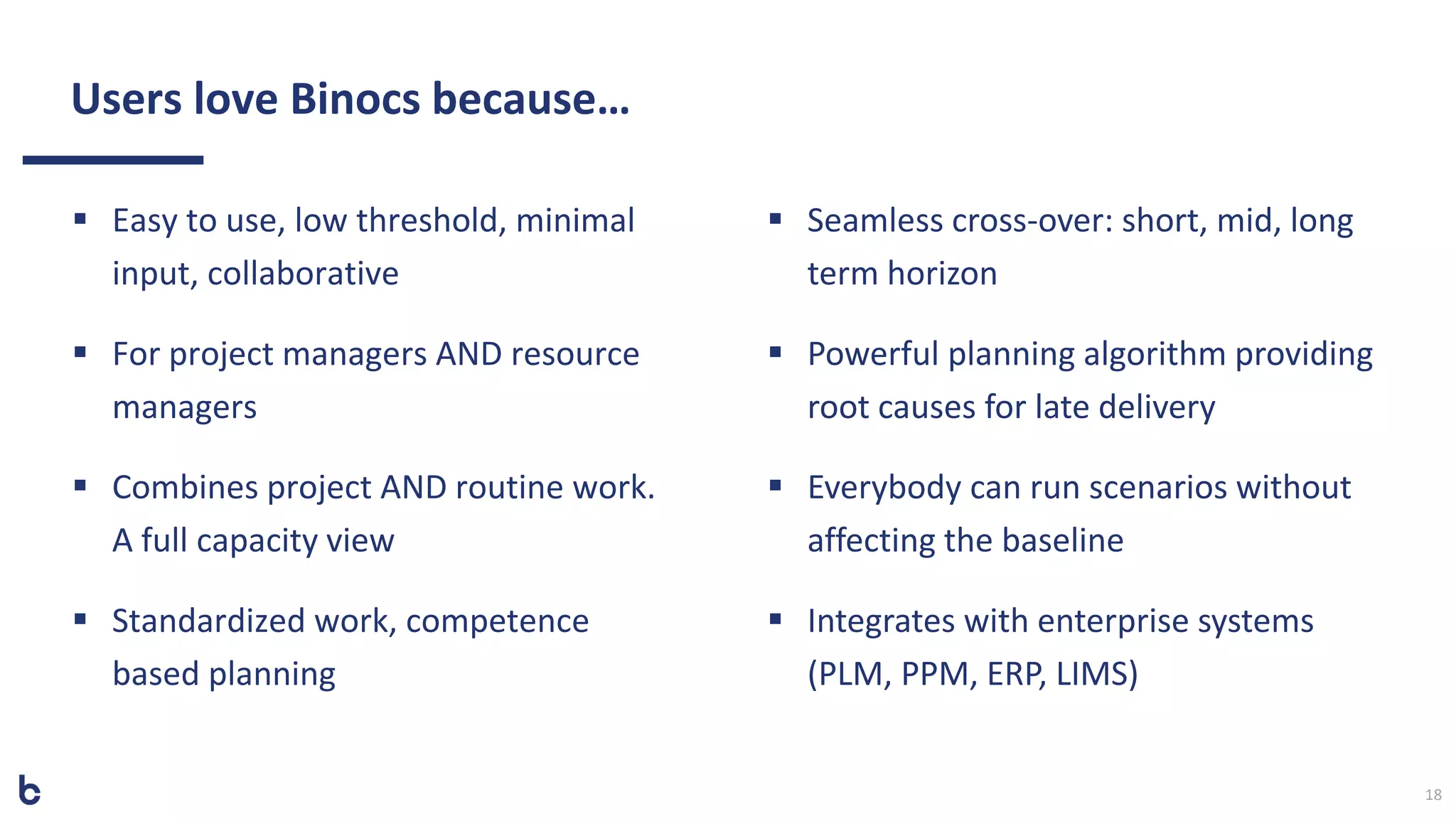 Binocs - Intelligent resource planning used by leading global companies | PPT
