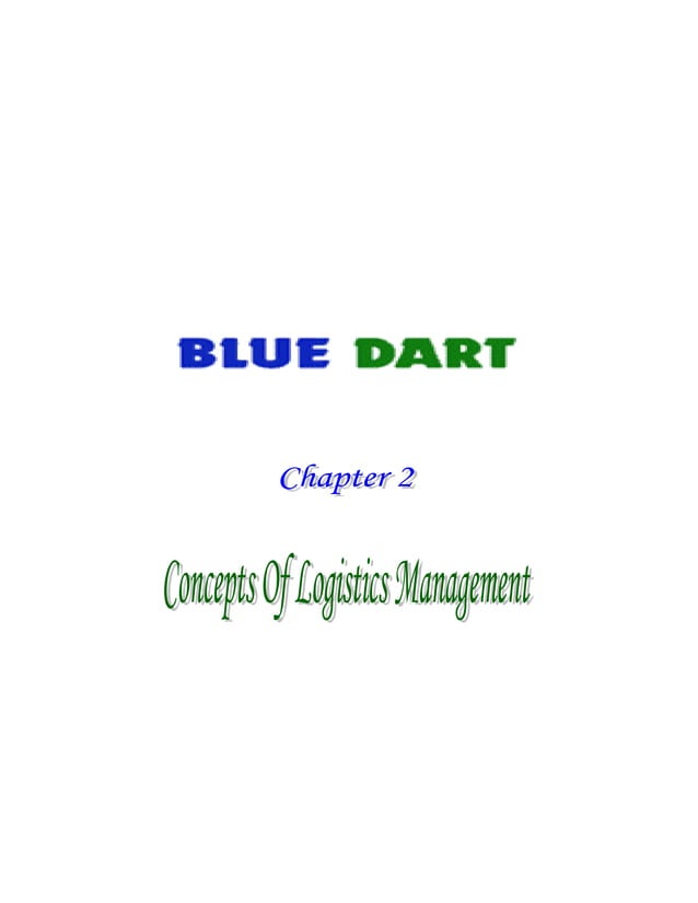 Blue dart pradeep-0494 | PDF | Logistics and Transportation Industry ...
