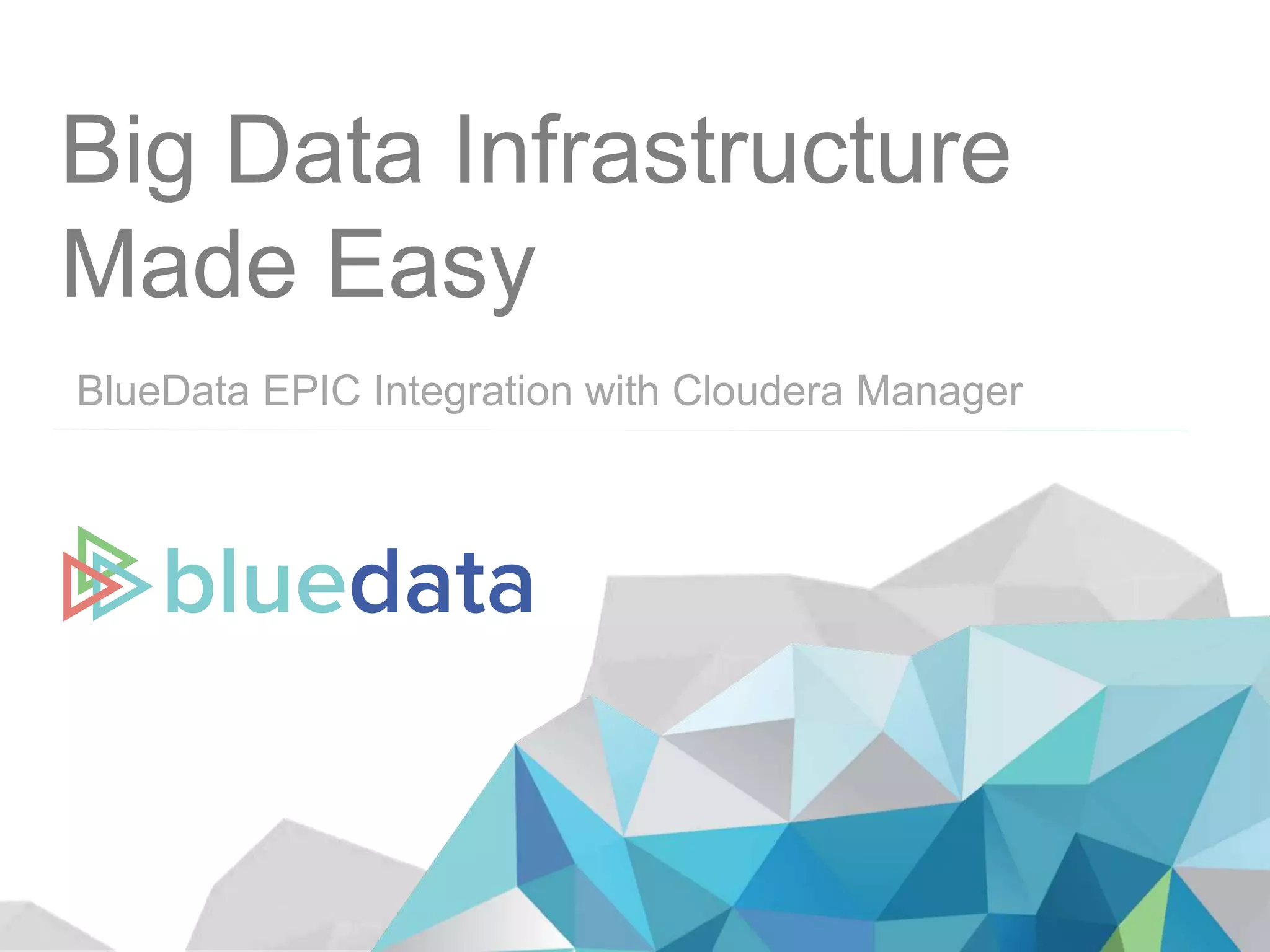 BlueData Integration with Cloudera Manager | PPTX