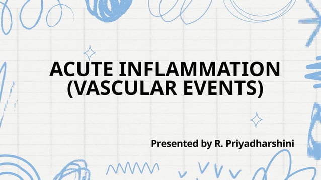 ACUTE INFLAMMATION (VASCULAR EVENTS) Presented by R. Priyadharshini | PPT