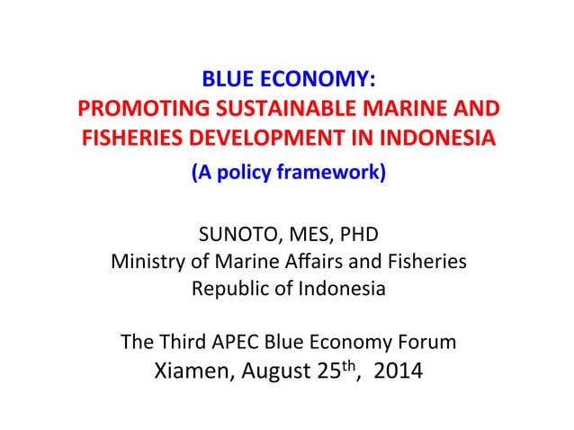 Blue economy policy frameworks | PDF | Environmental Services Industry ...