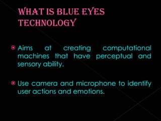 Blue eyes technology | PPT