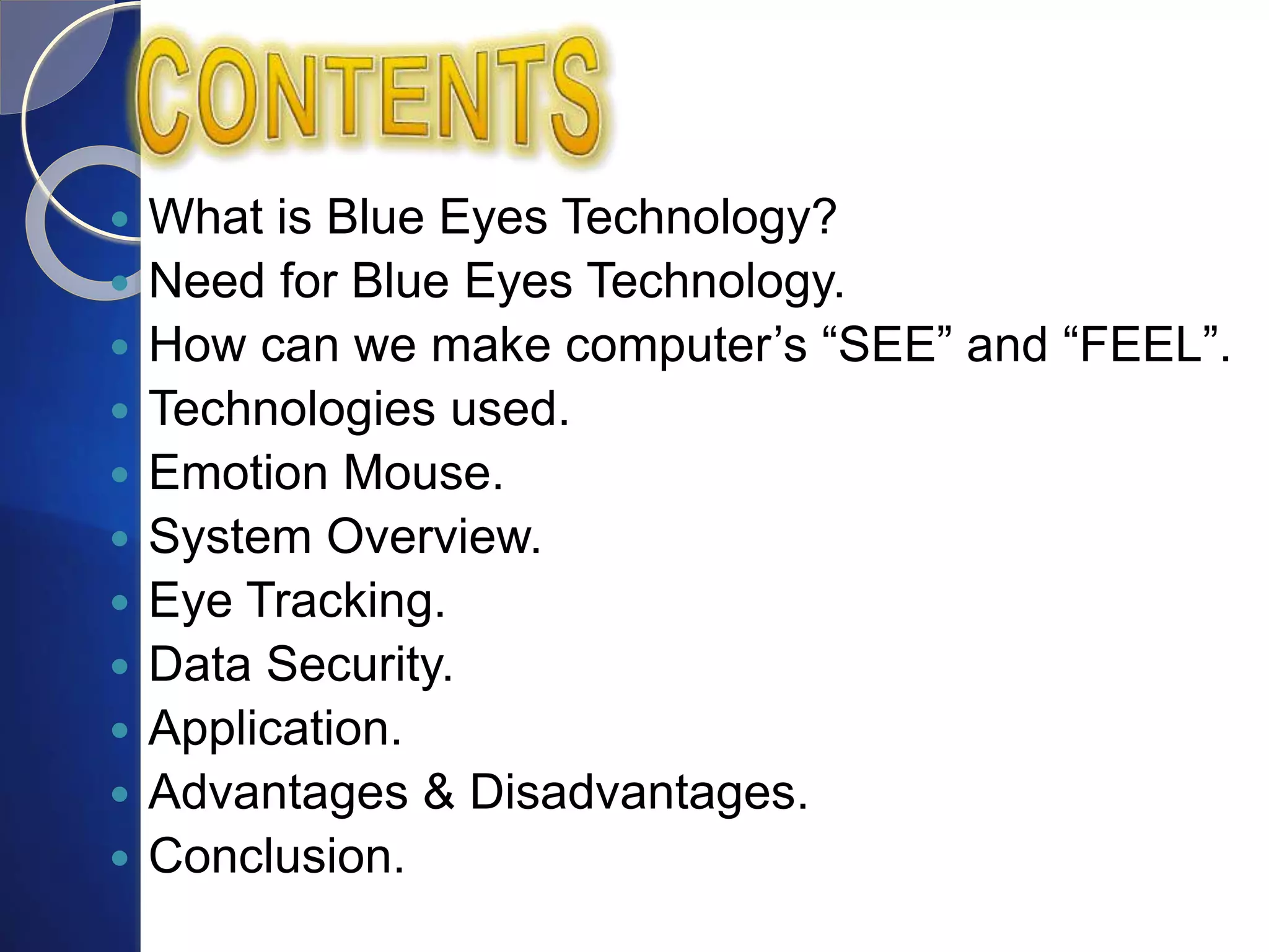 Blue eyes technology | PPTX