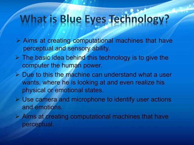 Blue eyes technology | PPTX