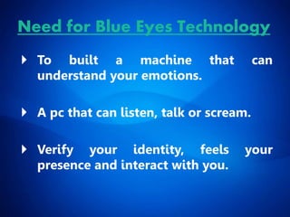 Blue eyes technology | PPTX