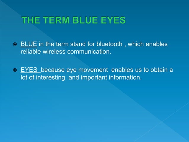 Blue eyes technology | PPTX | Computer Peripherals | Computing