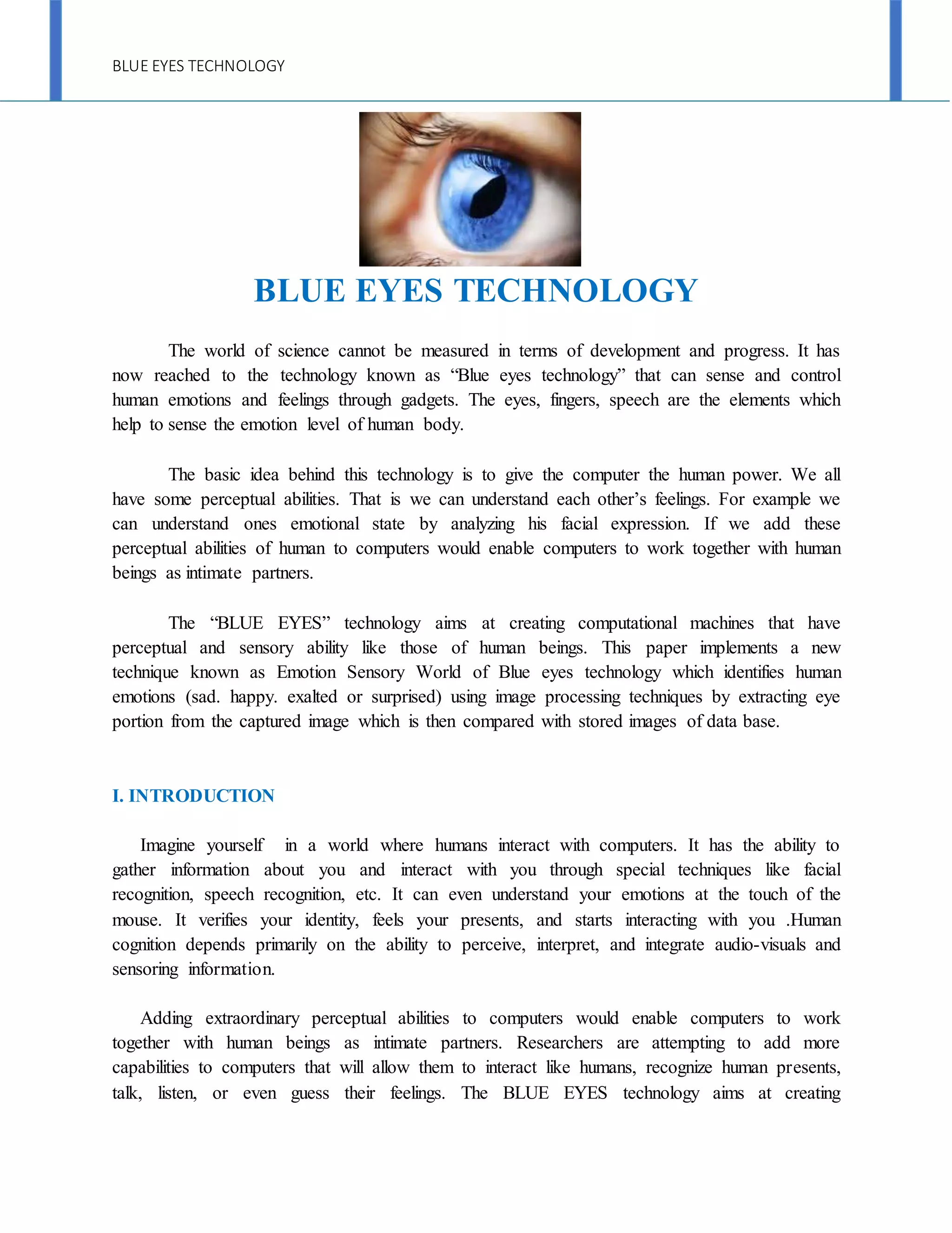 Blue eyes technology New Version 2017 | DOCX