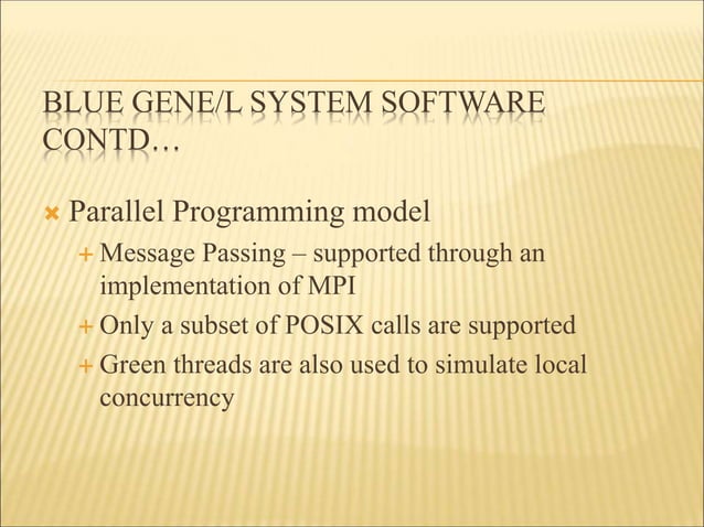 Blue gene- IBM's SuperComputer | PPT | Operating Systems | Computer Software and Applications