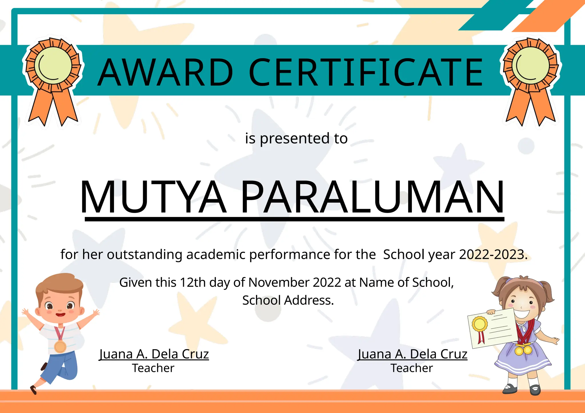 Blue Green and Orange Kids Award Certificate.pptx