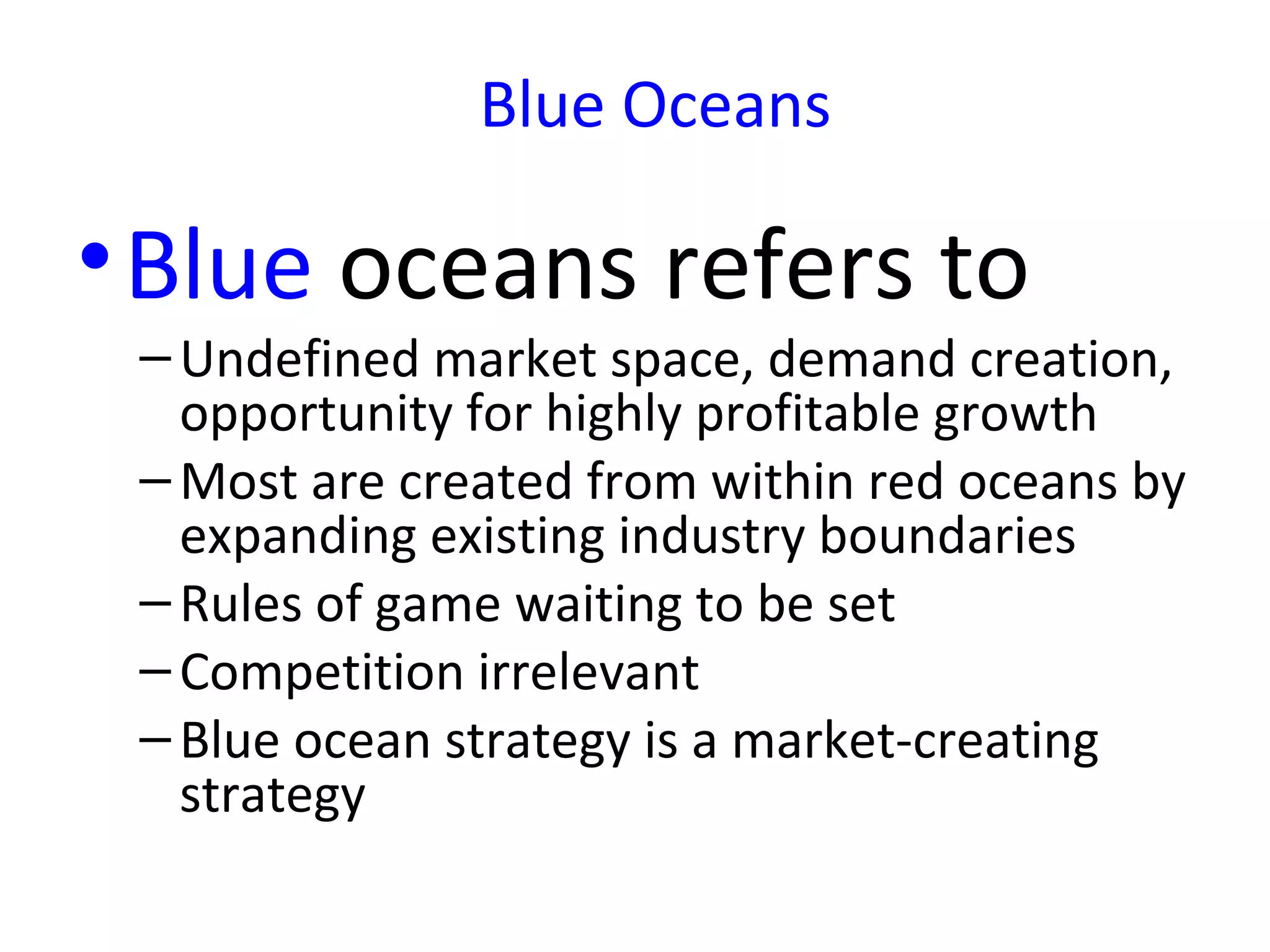 Blue green red and purple ocean strategy | PPT