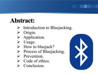 Bluejacking | PPTX
