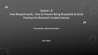 Bluejacking | PPTX