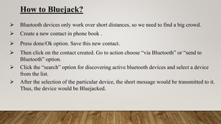 Blue jacking | PPT