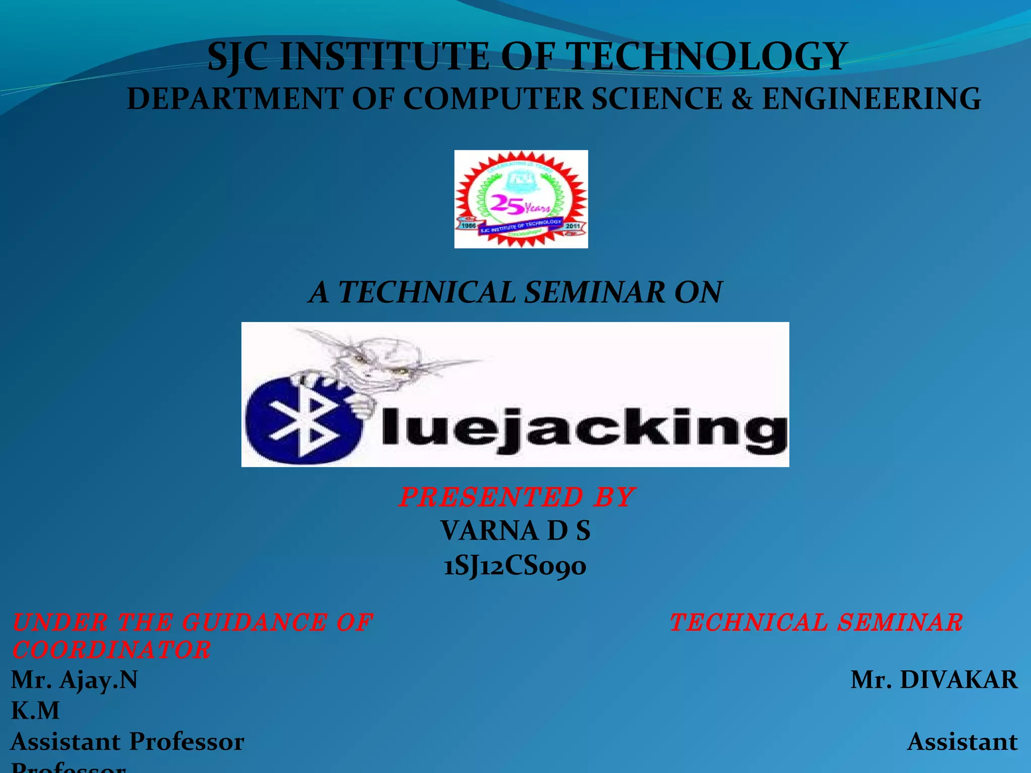 Bluejacking ppt | PPT