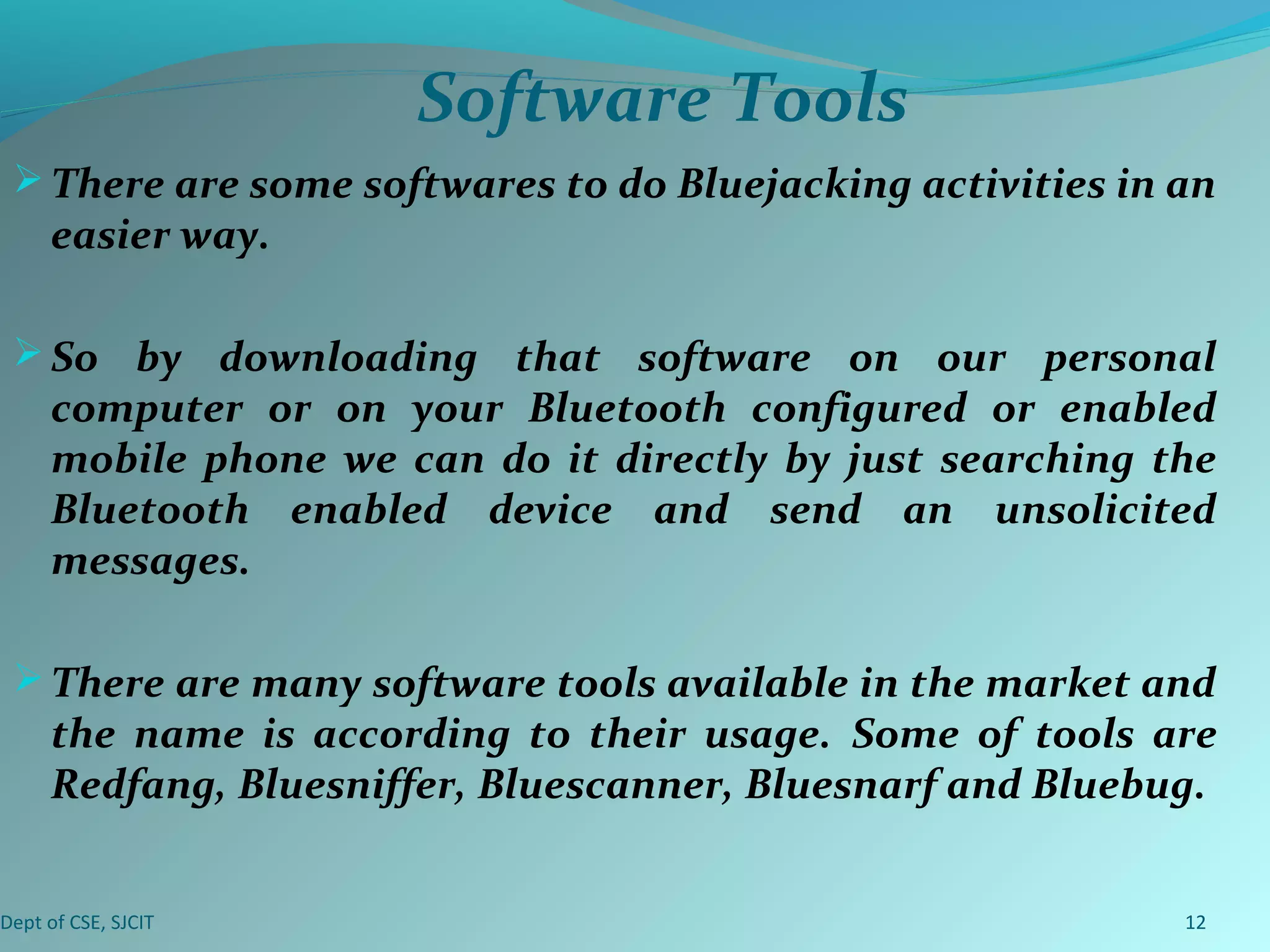 Bluejacking ppt | PPT