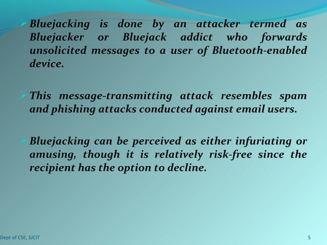 Bluejacking ppt | PPT