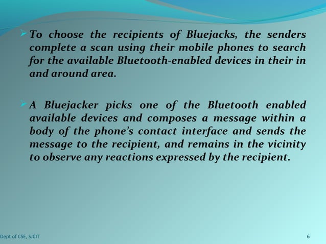 Bluejacking ppt | PPT
