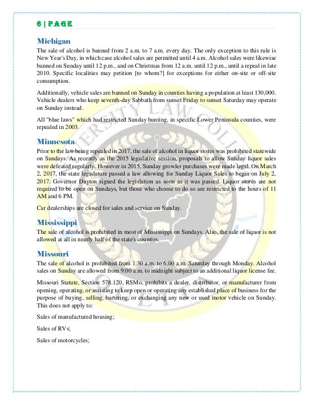 Blue Law in USA (USA Constitution)