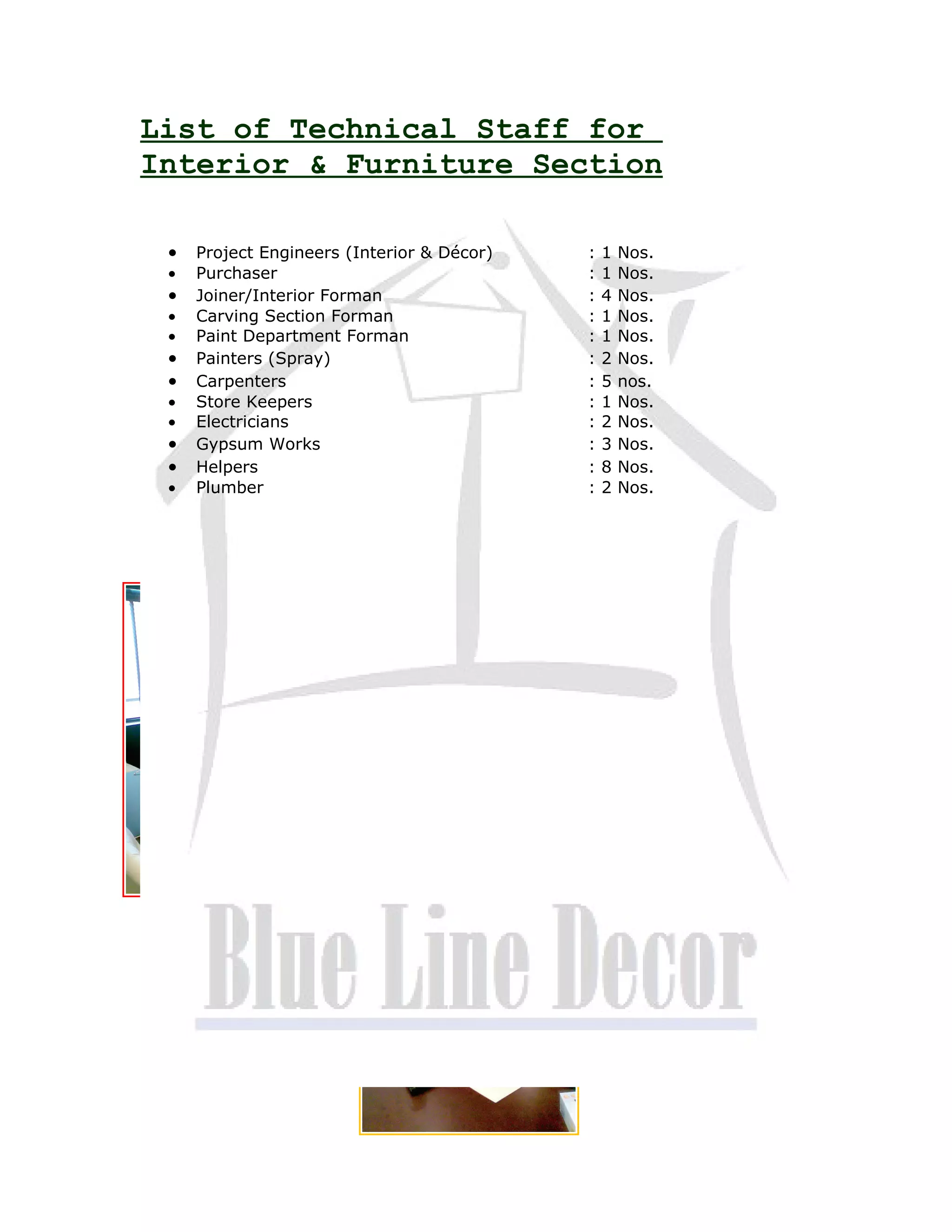 Blue line company profile - karachi | DOC | Woodworking | Arts and Crafts