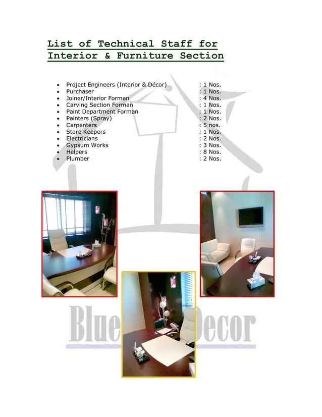 Blue Line Decor Company Profile - Karachi | PDF