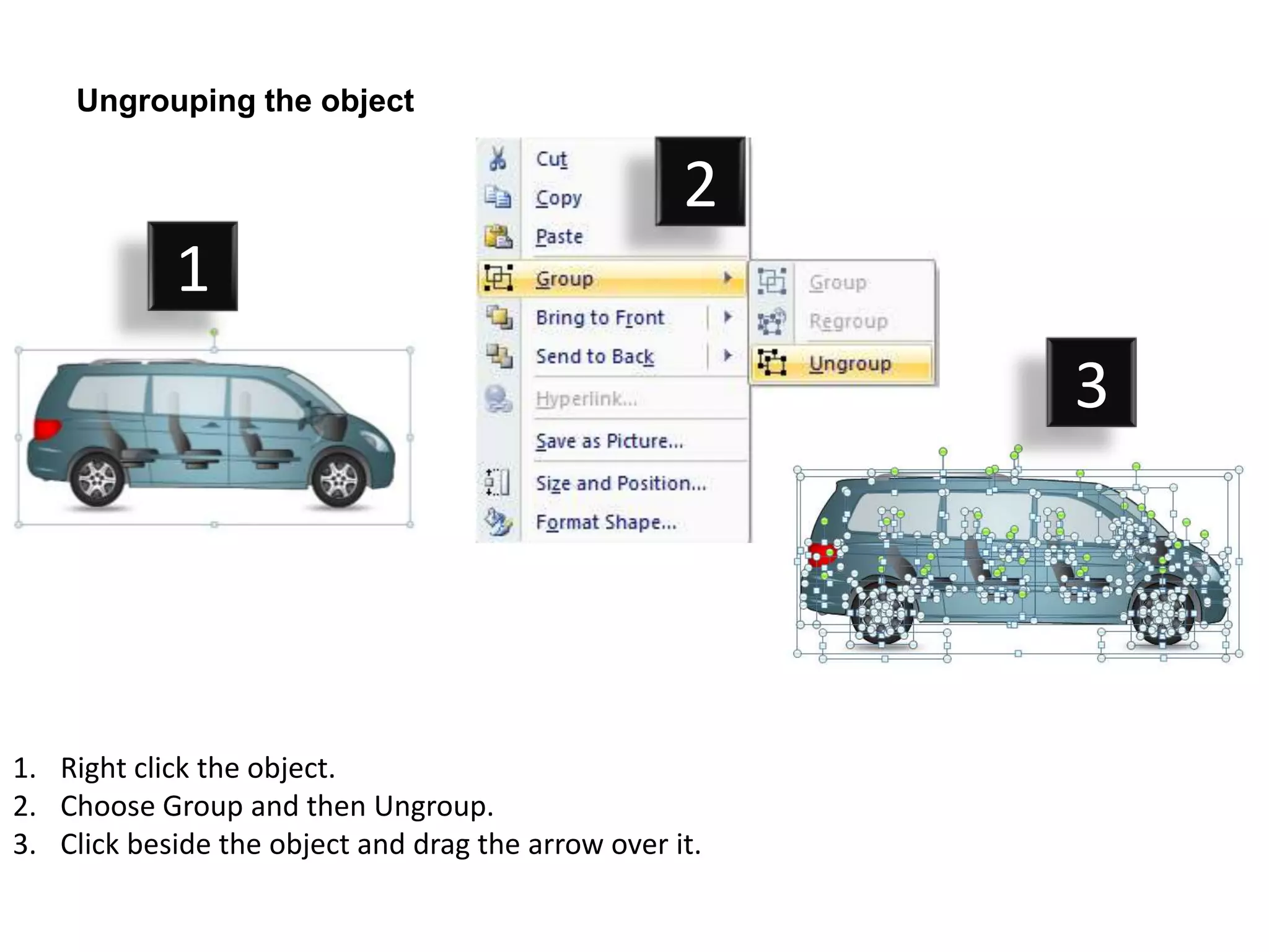 Blue minivan side view powerpoint presentation templates | PPTX