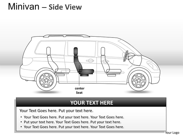 Blue minivan side view powerpoint presentation templates | PPTX