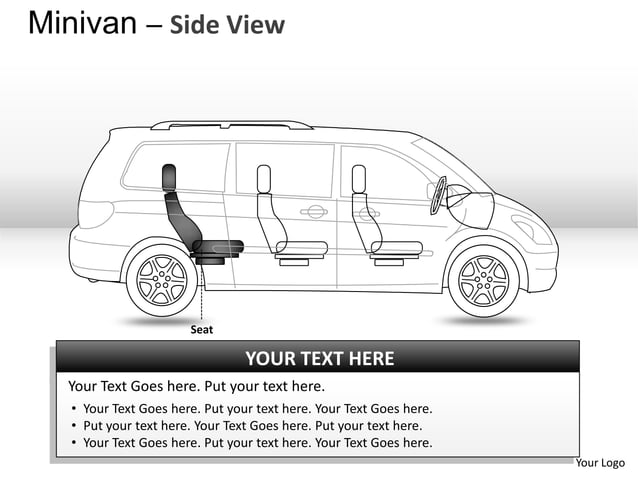 Blue minivan side view powerpoint presentation templates | PPTX