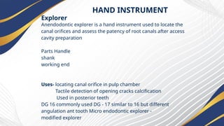 Endodontic insturments. Hand and rotary files | PPTX