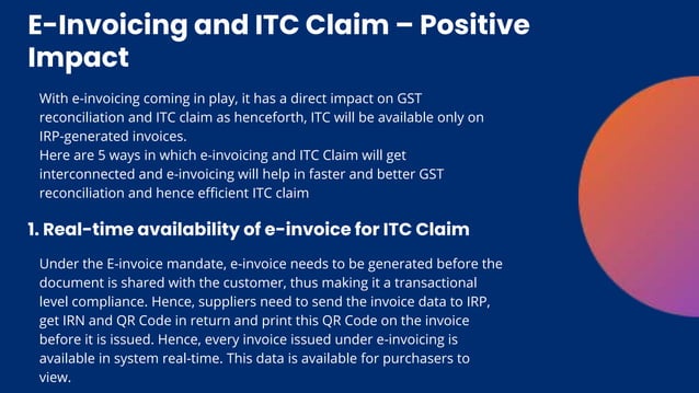 E-invoicing and ITC Claim: Positive Impact of E-invoicing on GST ...