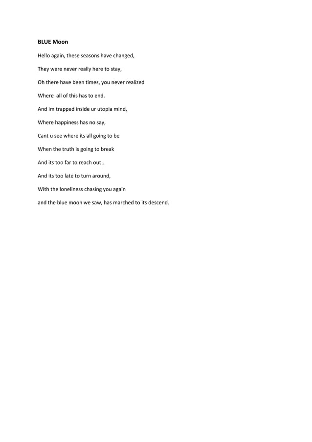 Blue moon | DOCX