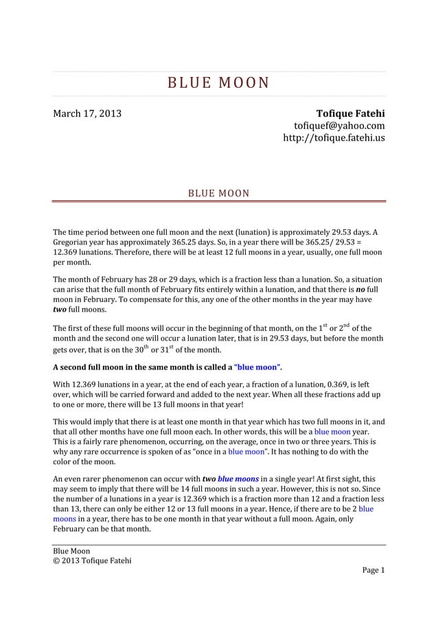 Blue Moon | PDF