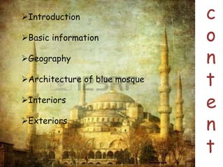 Blue mosque documentary | PPTX