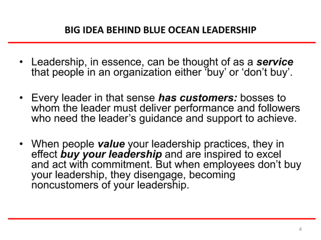 Blue Ocean Leadership | PPTX | Executive Leadership & Management | Business