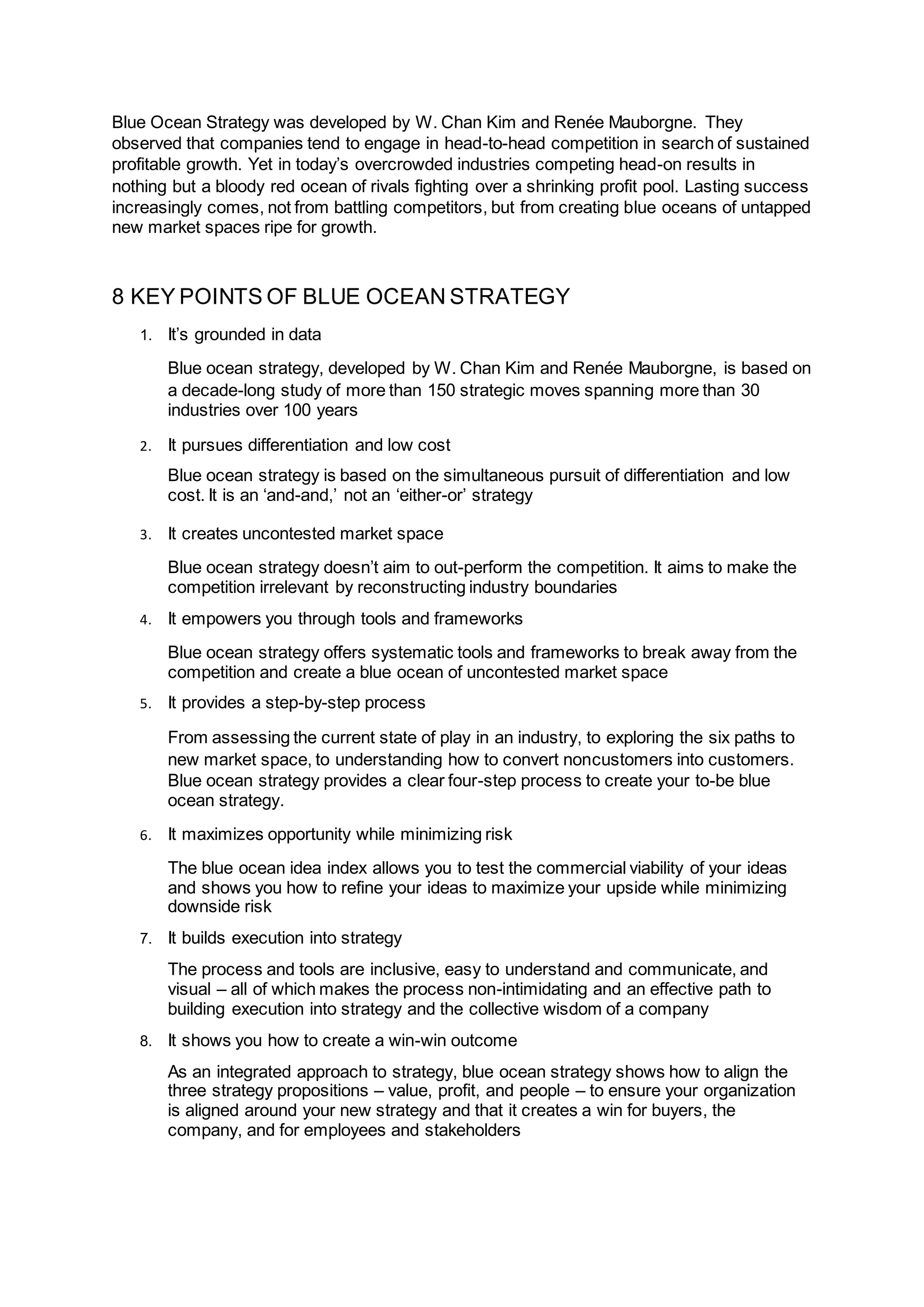Blue ocean strategy | DOCX