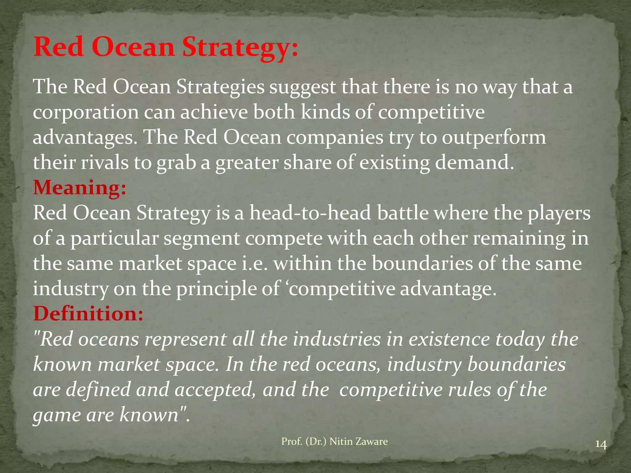 Blue ocean strategy & red ocean strategy | PPTX