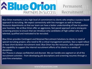 Blue Orion Management Solutions - Recruitment Corporate Presentation | PPT