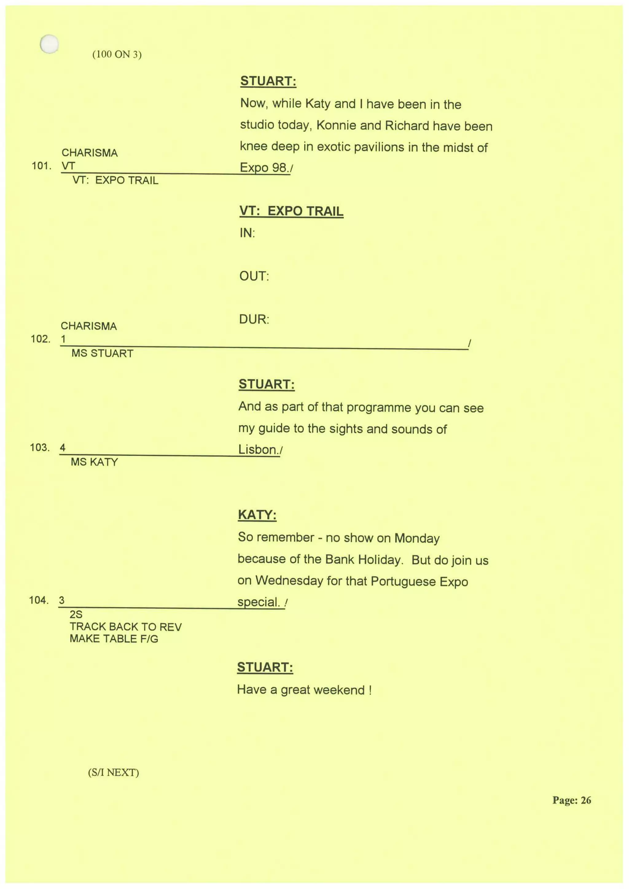 Blue Peter Camera Script | PDF